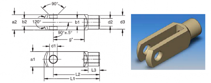 TXLC Series Threaded Clevis Pin , Carbon Steel Zinc Plated Small Clevis ...