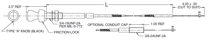 Micro Adjust Series Control Cable Assembly Custom Auto Control Cables Head