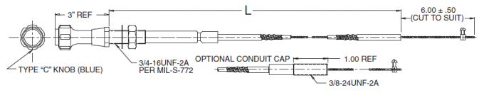 Micro Adjust Series Control Cable Assembly Custom Auto Control Cables Head