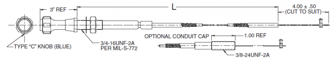 Micro Adjust Series Control Cable Assembly Custom Auto Control Cables Head