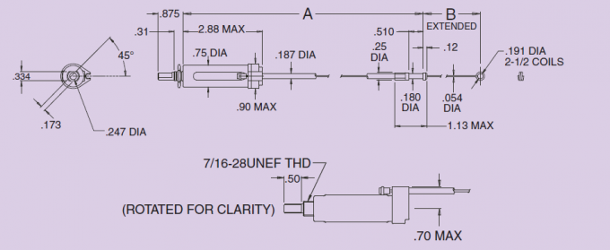 Mechanical Rotary Control Cable , Industrial Non Locking Universal ...