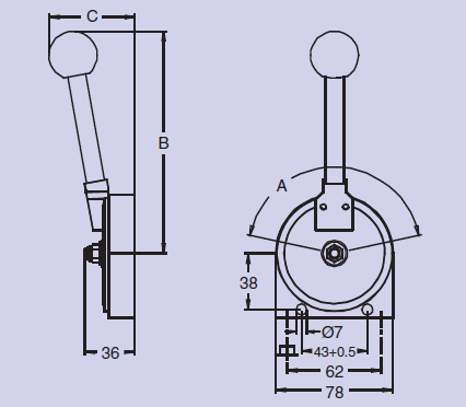 Hand Throttle Cable Control Lever