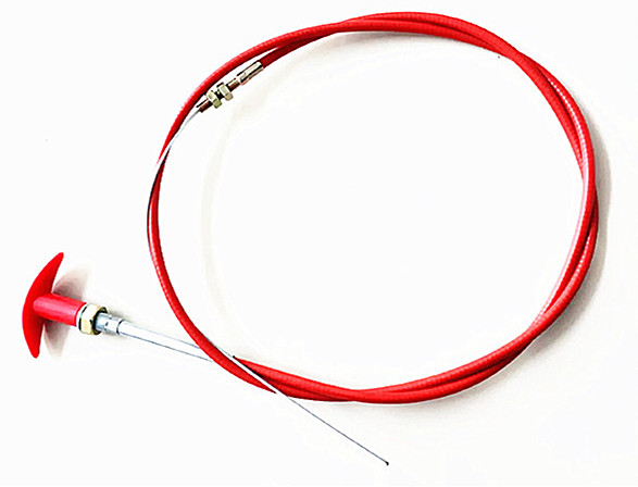 Red Cable End Fittings Push - Pull Control Head For Engine Shut Down
