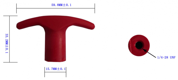 Red Cable End Fittings Push - Pull Control Head For Engine Shut Down