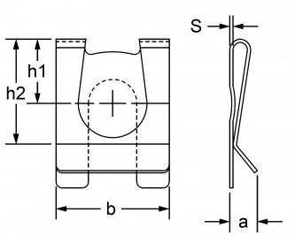 Clevis Pin Retaining Clip Safety Fastener Plated Zinc Or Blackening