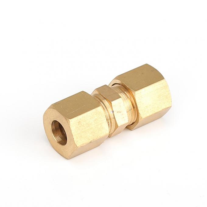 Compression Tube Pipe Fitting Brass Straight Coupling OD Connector