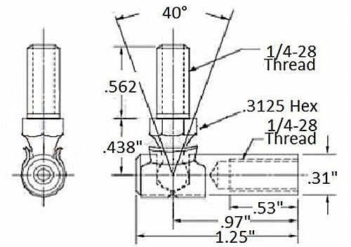 Quick Disconnect Rod End Ball Joint Shifter Cable Push-Pull Throttle ...