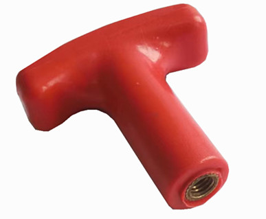 Latch Operation Cable End Fittings Red T-Handle With Brass Threaded Insert