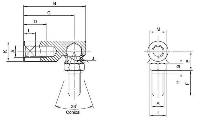High Precision Ball Joints With Rubber Grommet