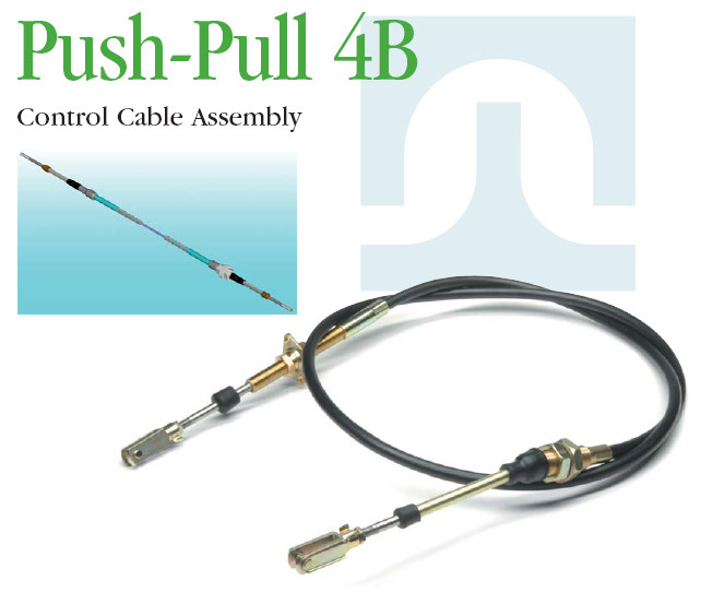 Long Service Life Push Pull 4B Industrial Control Cable Assembly for Throttle Shift Trim