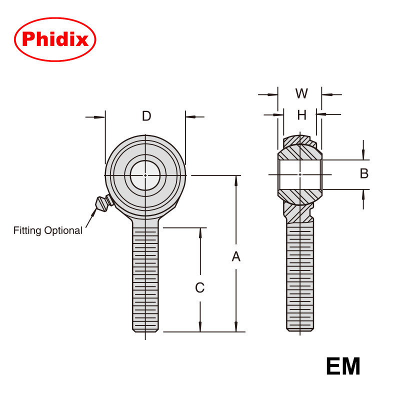 EM/EF Series Heavy-Duty Metal Rod Ends – Zinc Plated Ball Joints for ...