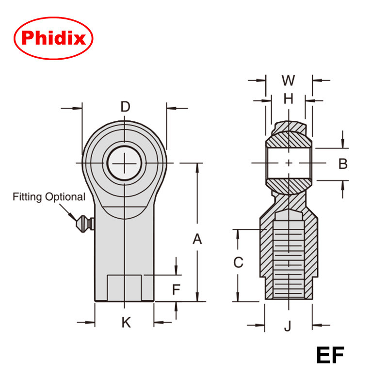 EM/EF Series Heavy-Duty Metal Rod Ends – Zinc Plated Ball Joints for ...
