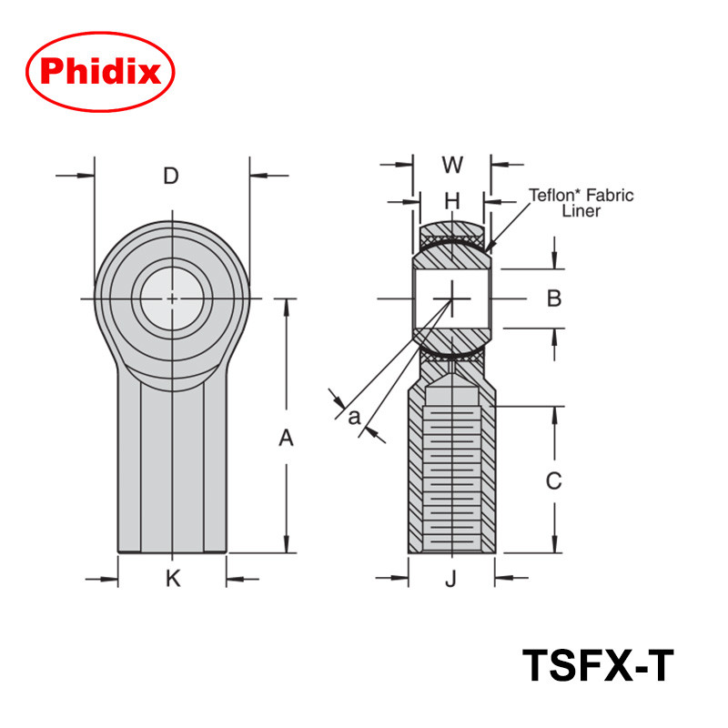TSMX-T/TSFX-T PTFE-Lined Heavy-Duty Rod Ends – Precision & Corrosion ...