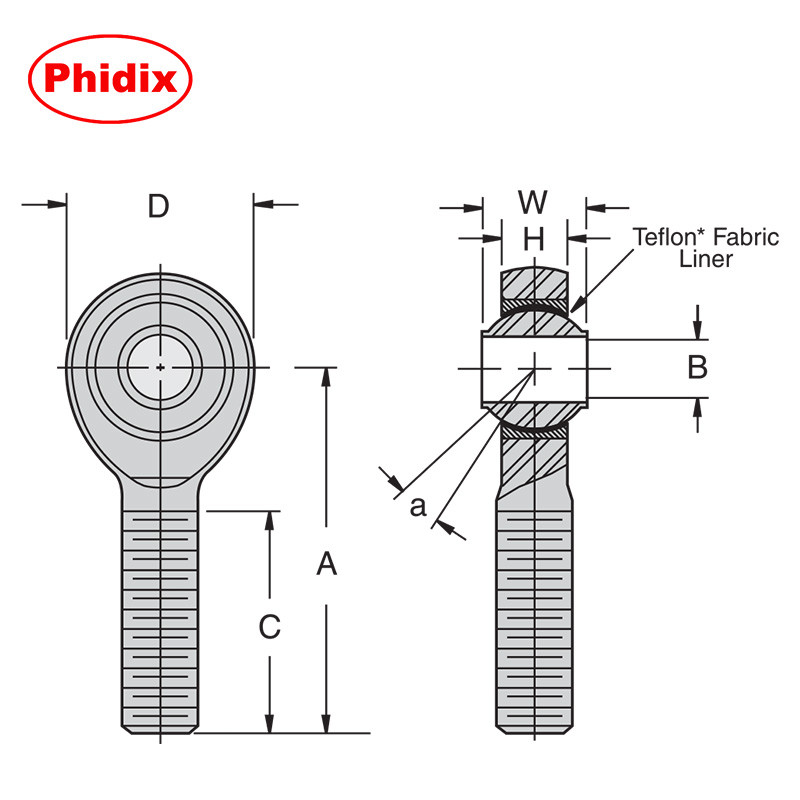 SSHMY-T Series PTFE-Lined Stainless Steel Rod Ends | High Load & Corrosion Resistance