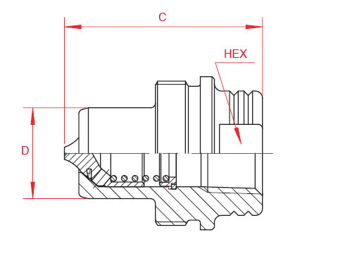 Clamping Systems Threaded Quick Connect , Hydraulic Quick Release Coupling
